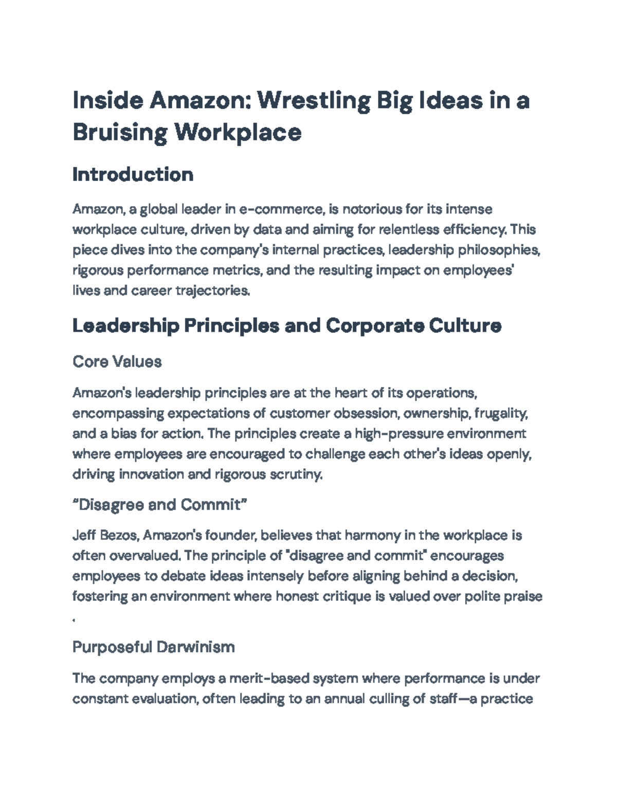 Inside Amazon: Examining Workforce Challenges and Cultural Impacts ...