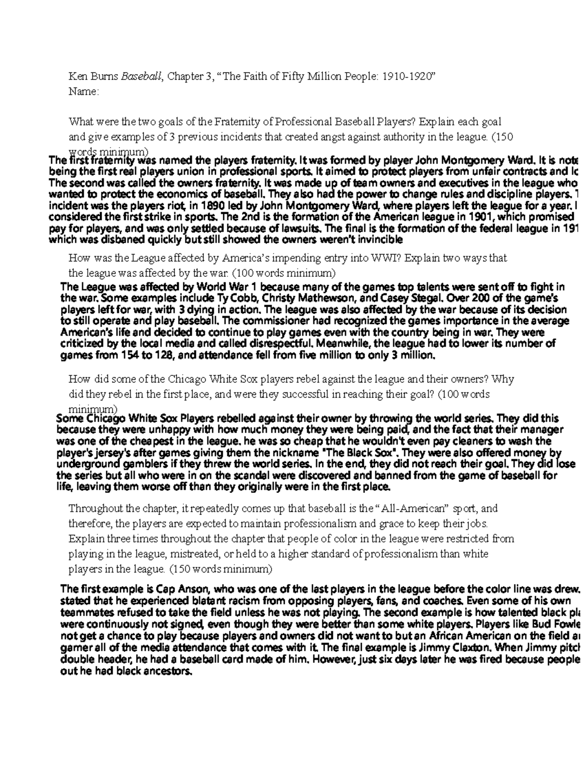 Ken Burns Baseball, Chapter 3: The Fraternity and Its Impact on the ...