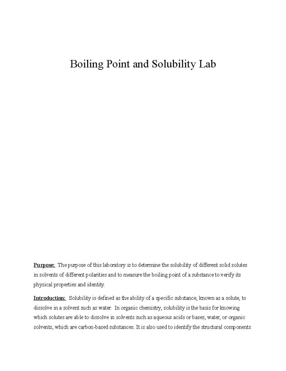 Boiling point and solubility - Introduction: Solubility is defined as ...