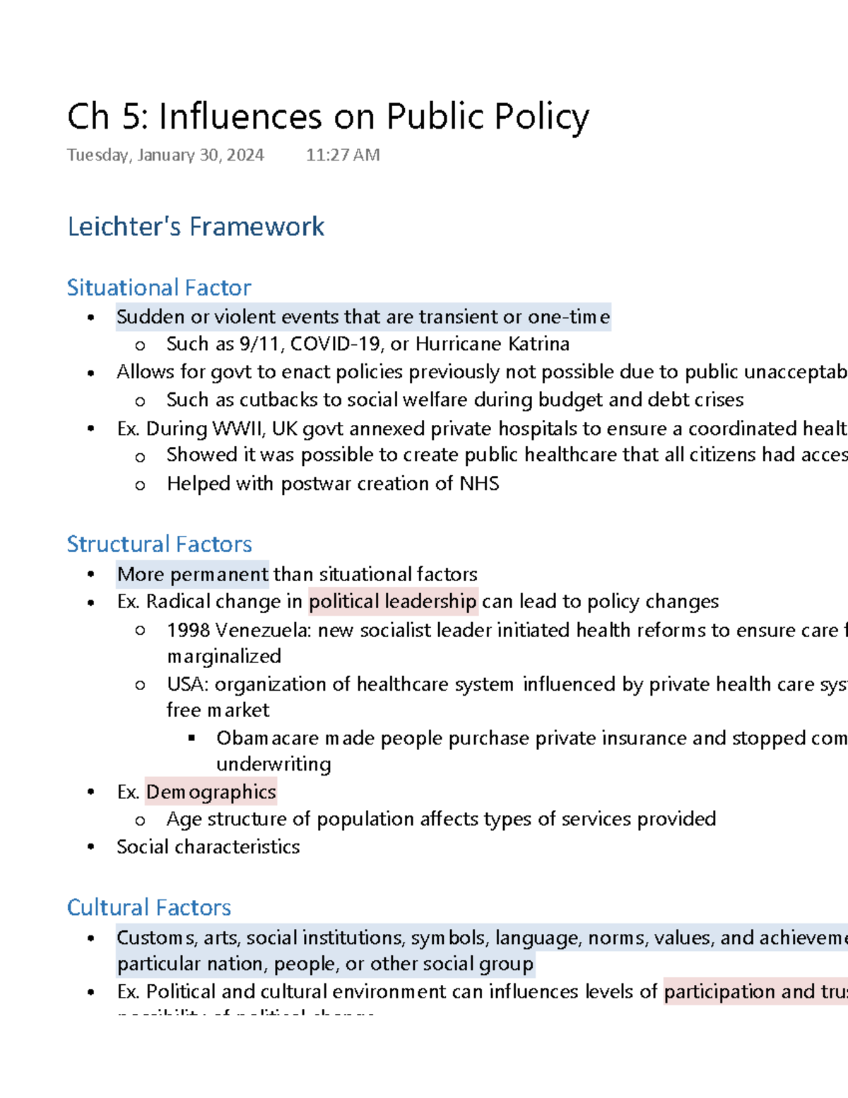 Ch 5: Factors Influencing Public Policy Dynamics and Change - Studocu