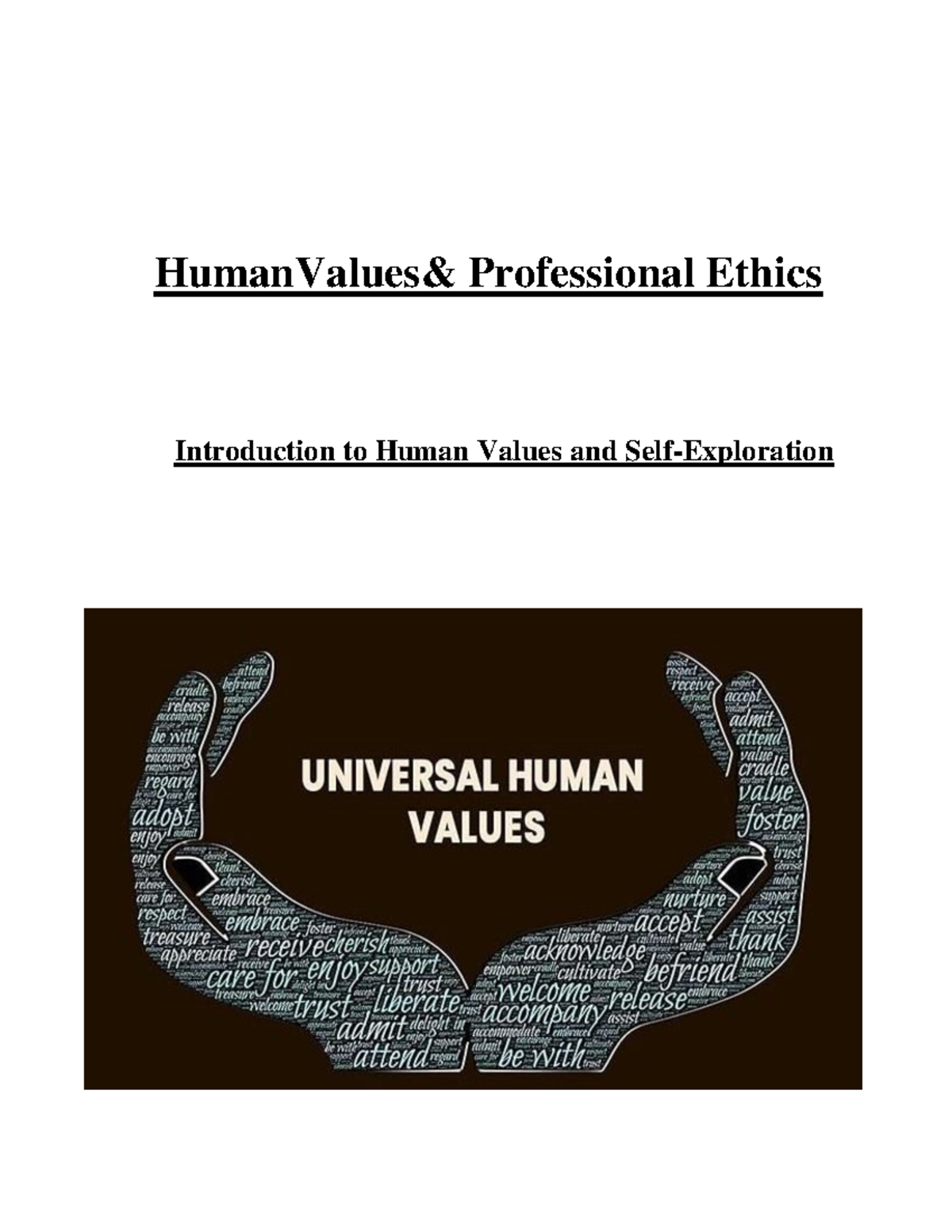 UHV 101: Introduction to Human Values and Value Education Notes - Studocu