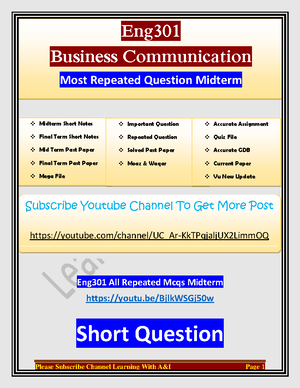 ACC501 All Solved MCQ Midterm - ACC 501 Solved MCQ'S For MID & Final Exam Which of the following ...