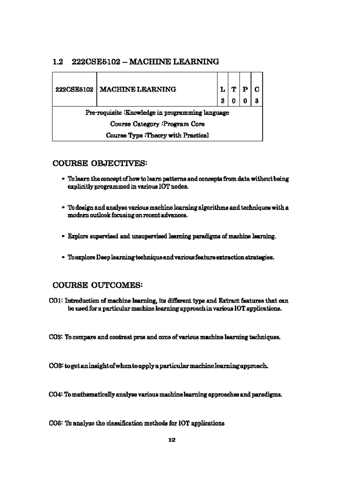 Machine Learning Concepts and Techniques - LTPC 3003 - Studocu