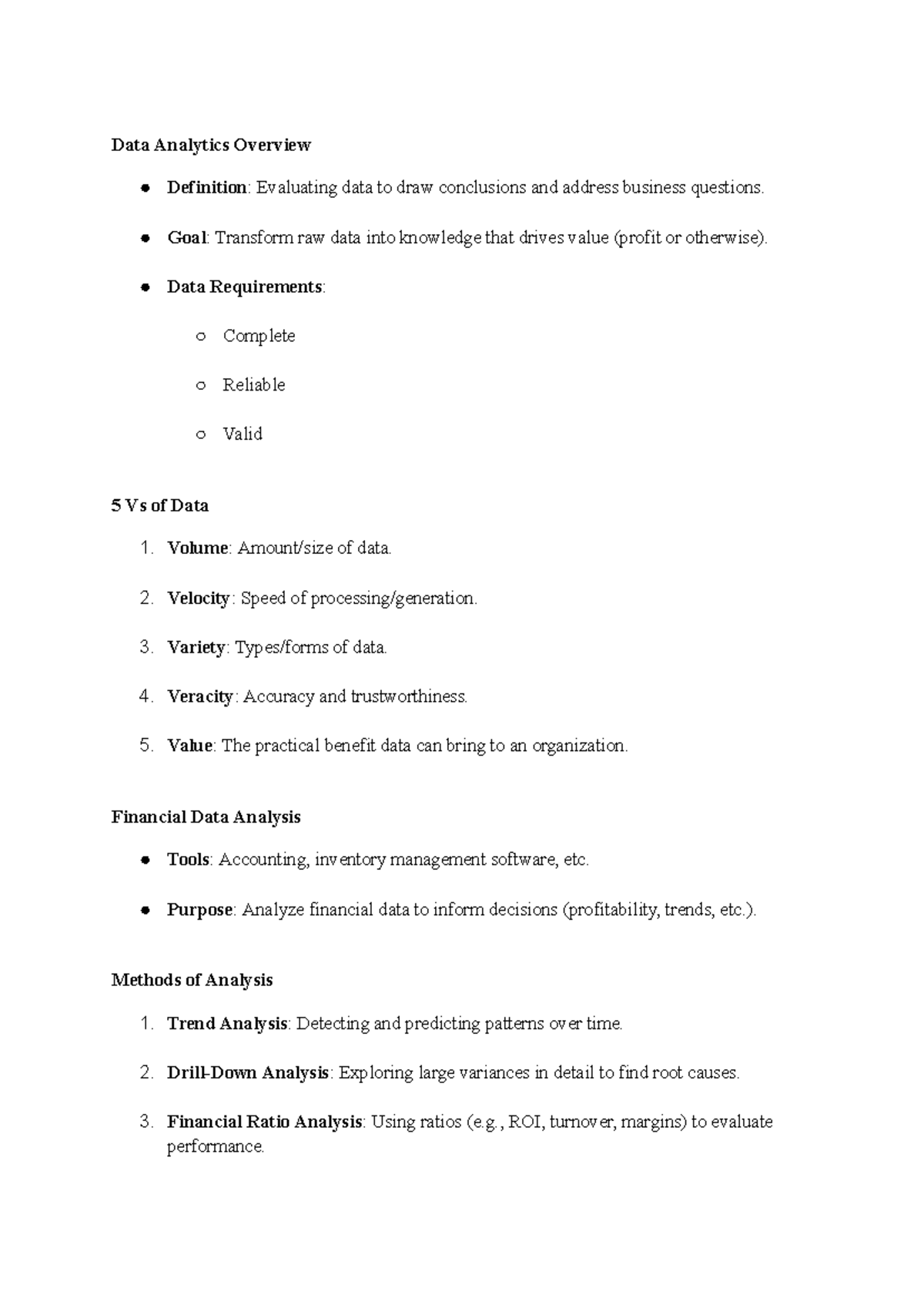 Data Analytics Overview: Key Concepts and Use Cases (DA 101) - Studocu