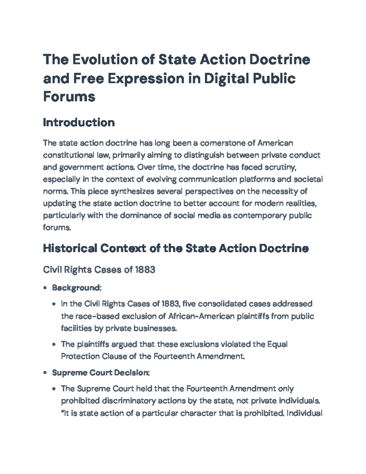 Revising the State Action Doctrine: Free Speech in Digital Public ...
