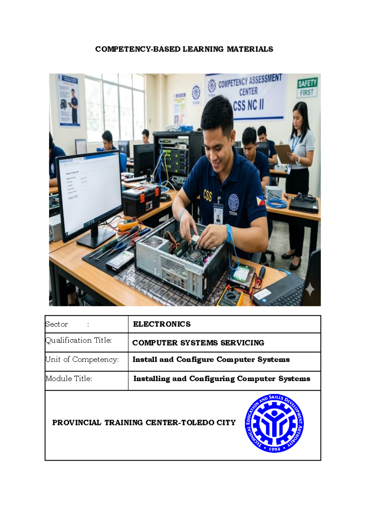 COMPUTER SYSTEMS SERVICING NCII: Supervised Work-Based Learning Guide ...