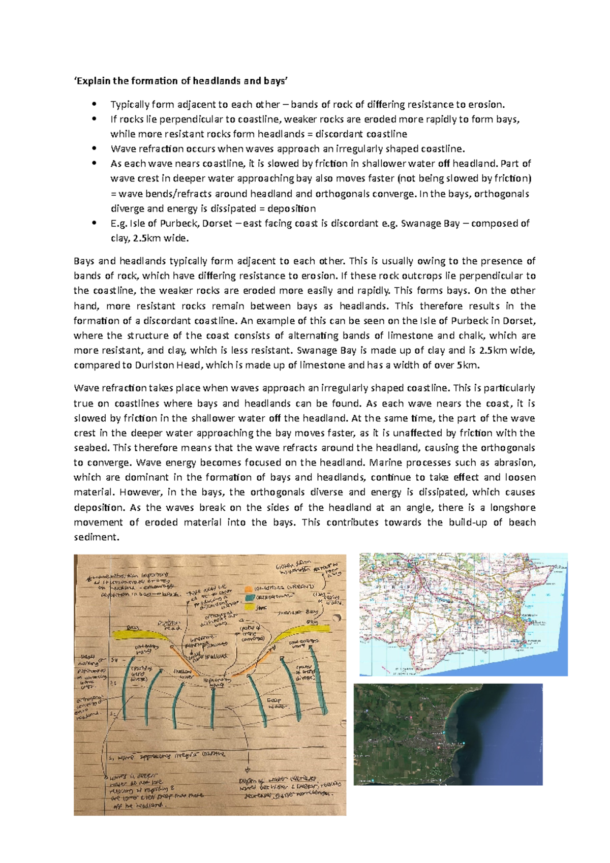 Headlands and Bays - ocr - ‘Explain the formation of headlands and bays ...