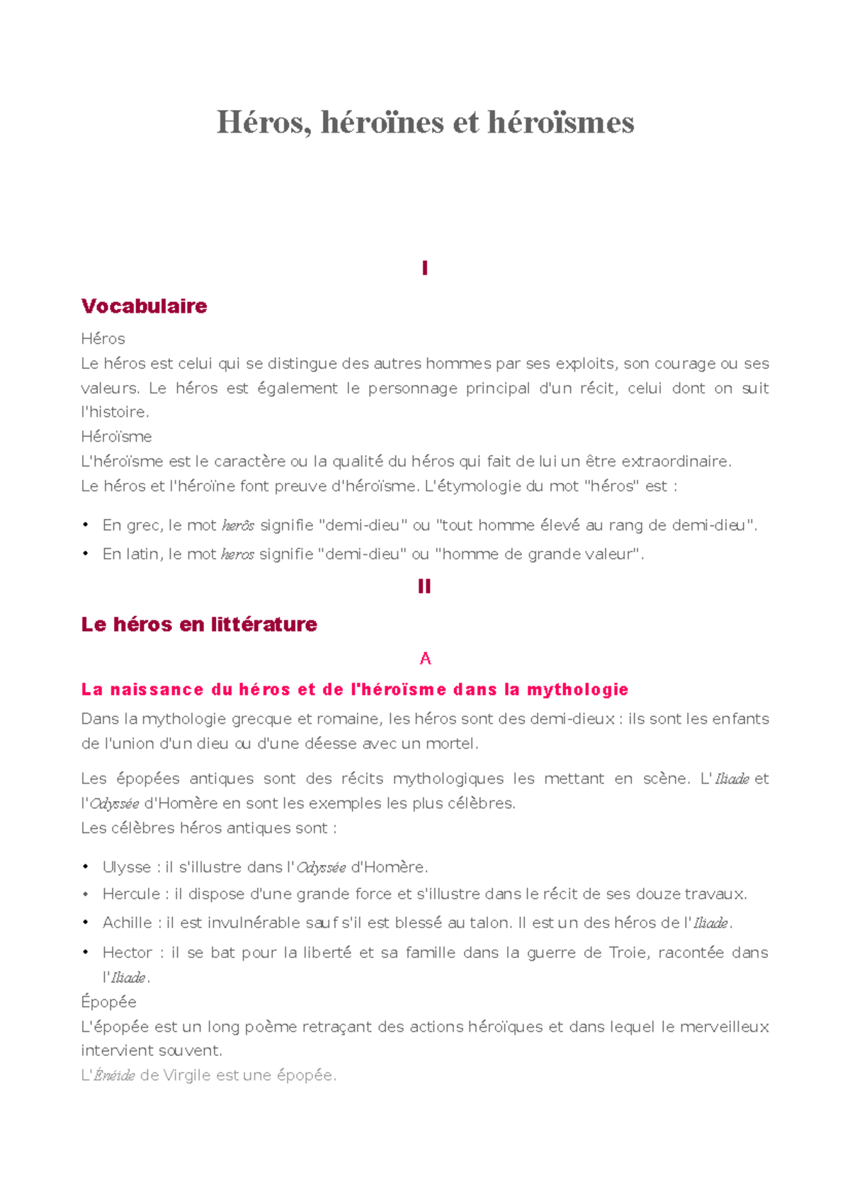 Tout sur les héros et héroines - Héros, héroïnes et héroïsmes I ...