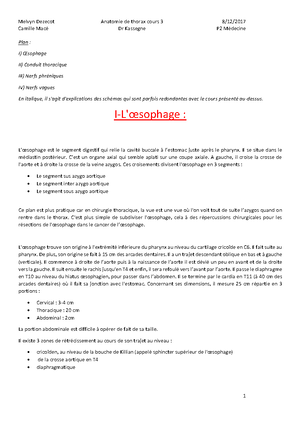 Cours 4 - Anatomie Thoracique - Warning: TT: undefined function: 32 Warning: TT: undefined ...