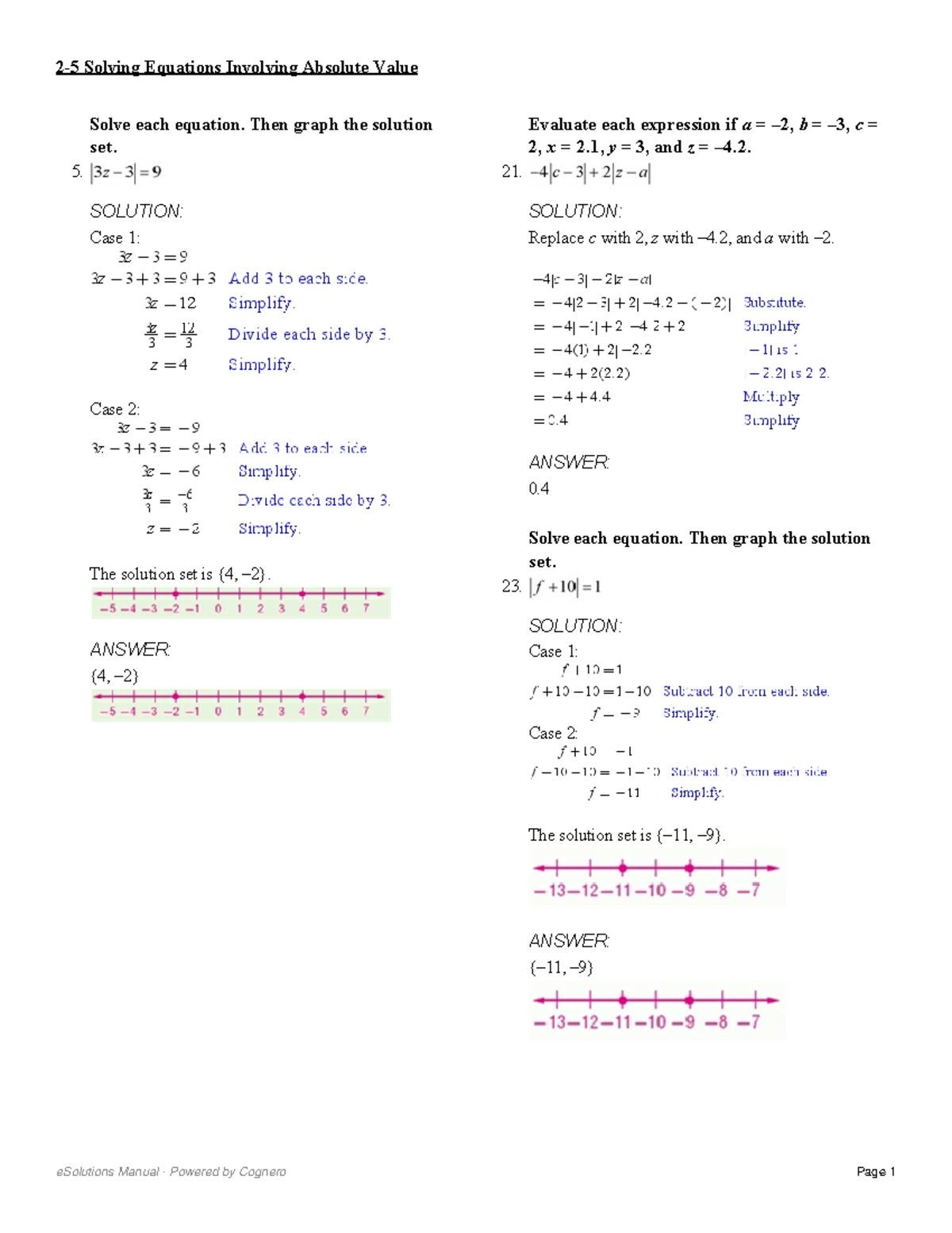 Solving Equations Involving Absolute Value: Detailed Solutions and ...