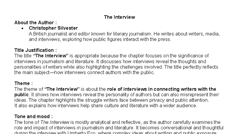 The Role of Interviews in Journalism: Insights from Christopher ...