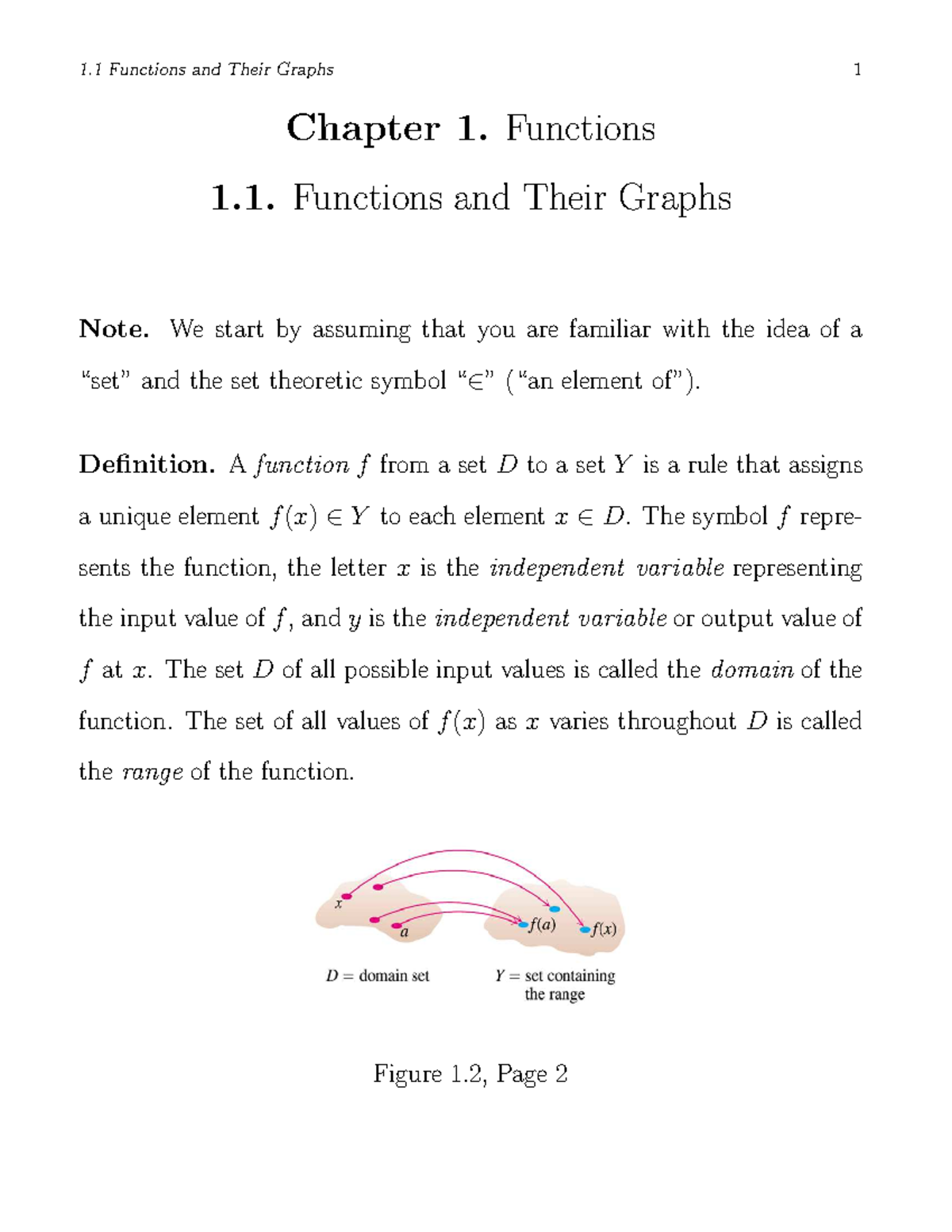 MATH 101: Chapter 1 - Functions and Their Graphs Overview - Studocu
