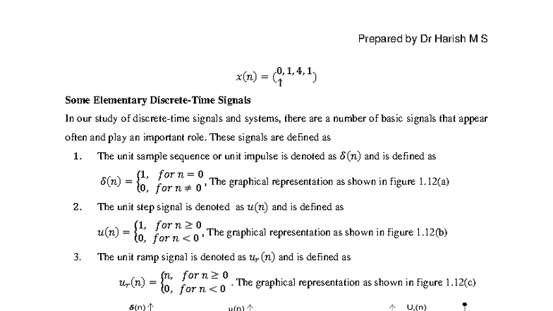 Elementary Signals and Their Properties - 2DSP - Studocu