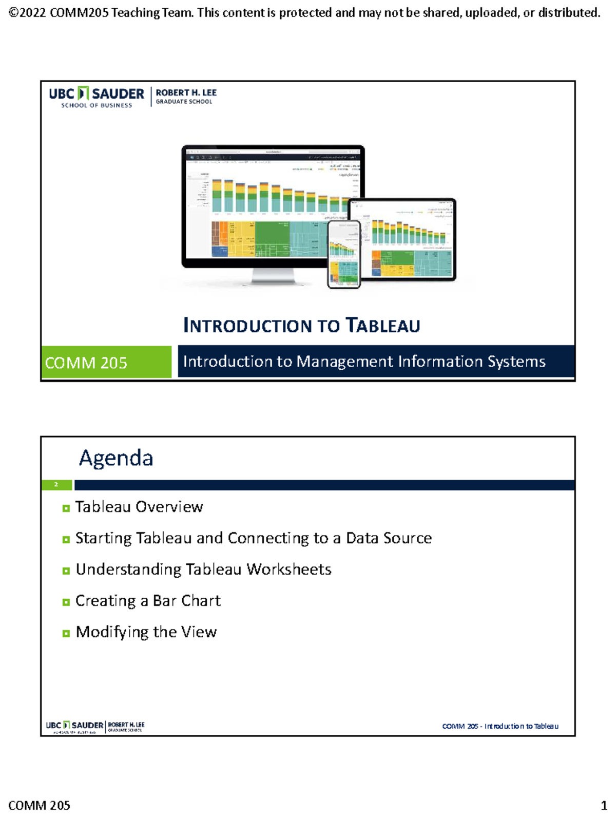 COMM 205 Introduction to Tableau - Lecture Notes and Overview - Studocu