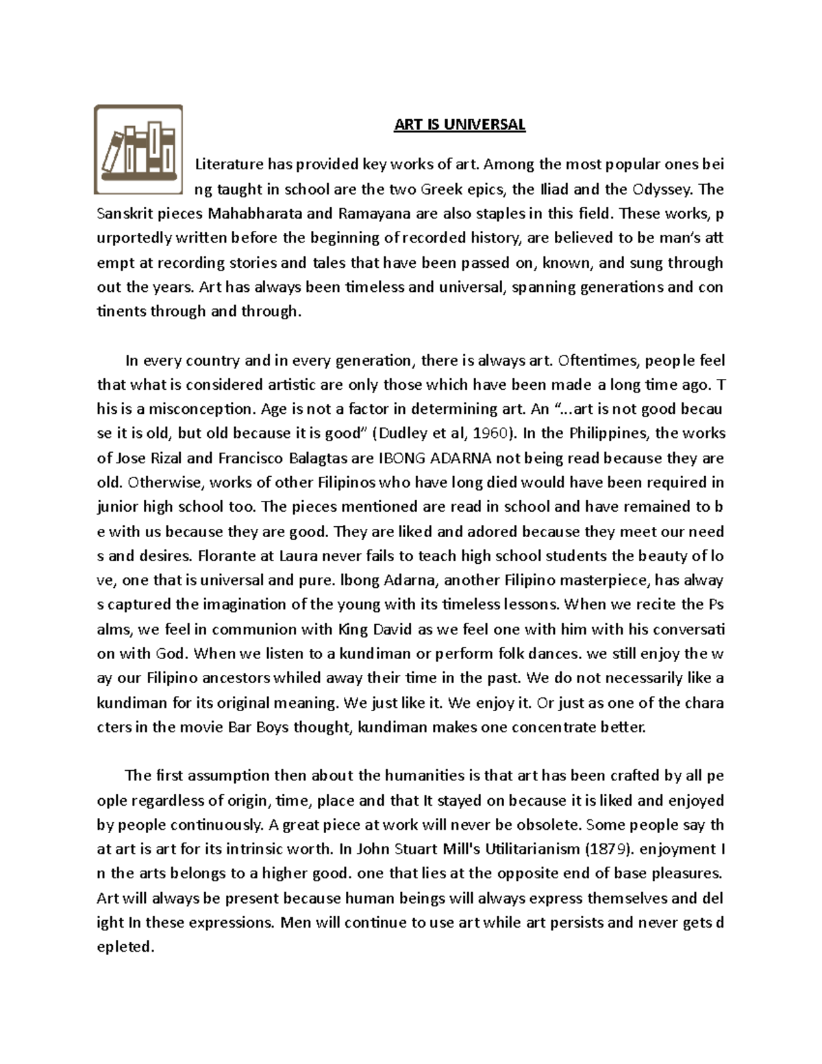 ART IS Universal - ART IS UNIVERSAL Literature has provided key works ...