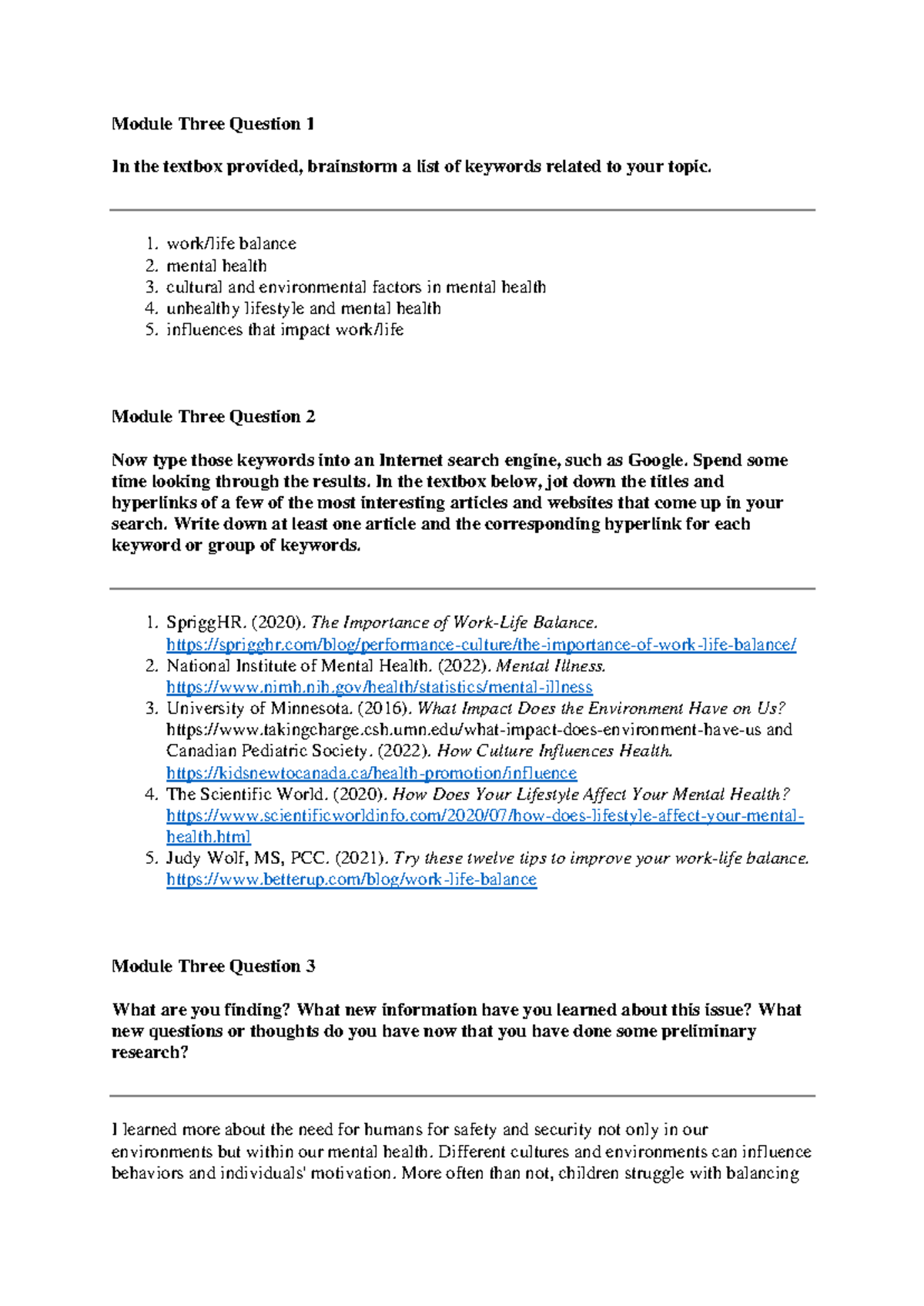 3-1 Module Three Short Responses - Module Three Question 1 In the ...