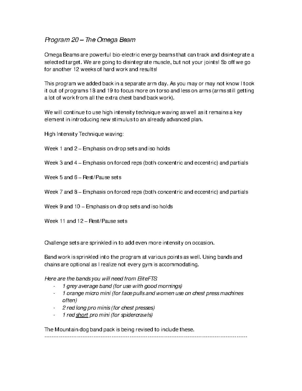 20 - Omega Beam - Loft Study Guide - Program 20 – The Omega Beam Omega ...