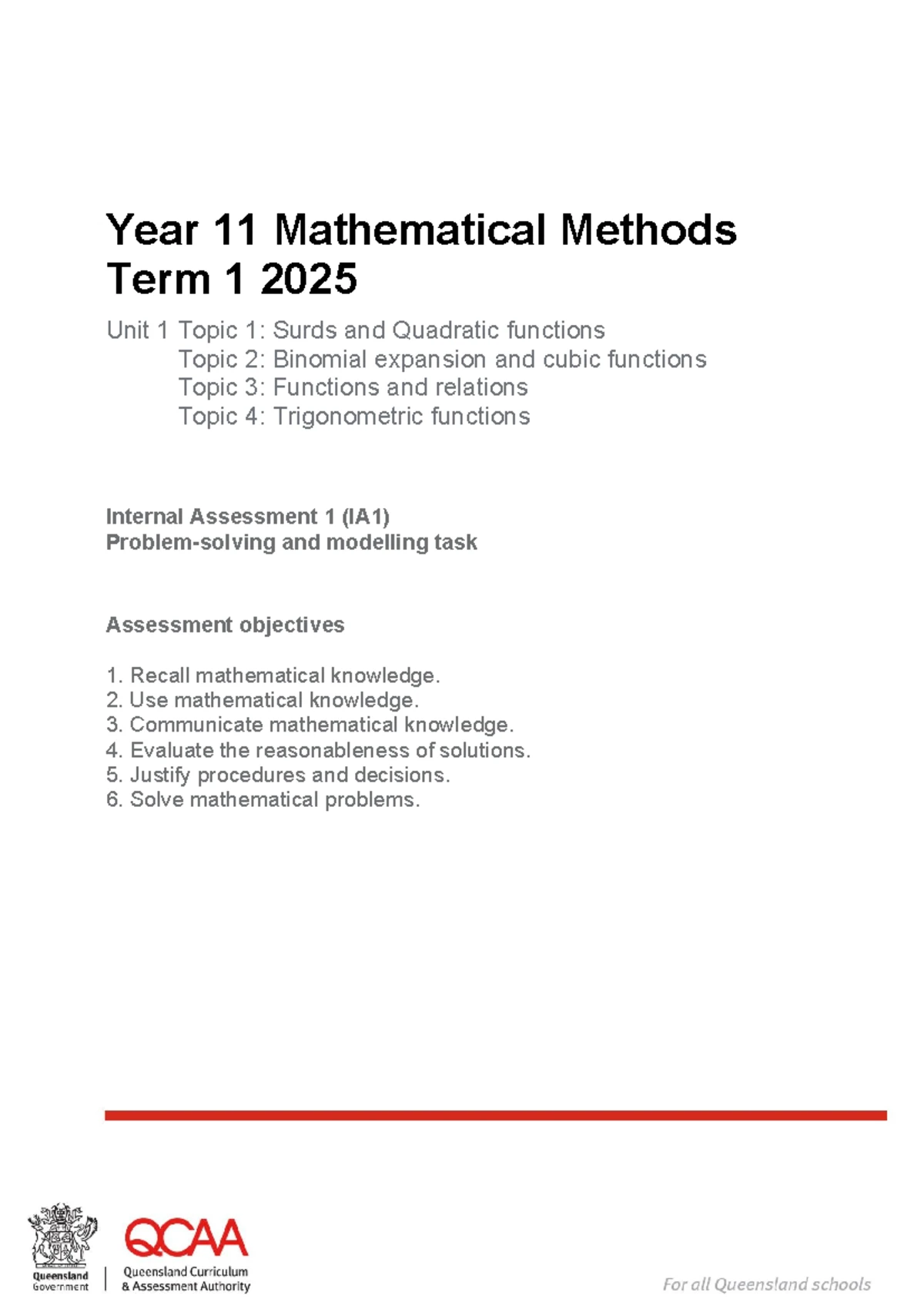 Mathematical Methods 2025: Essential Formula Compilation - Studocu