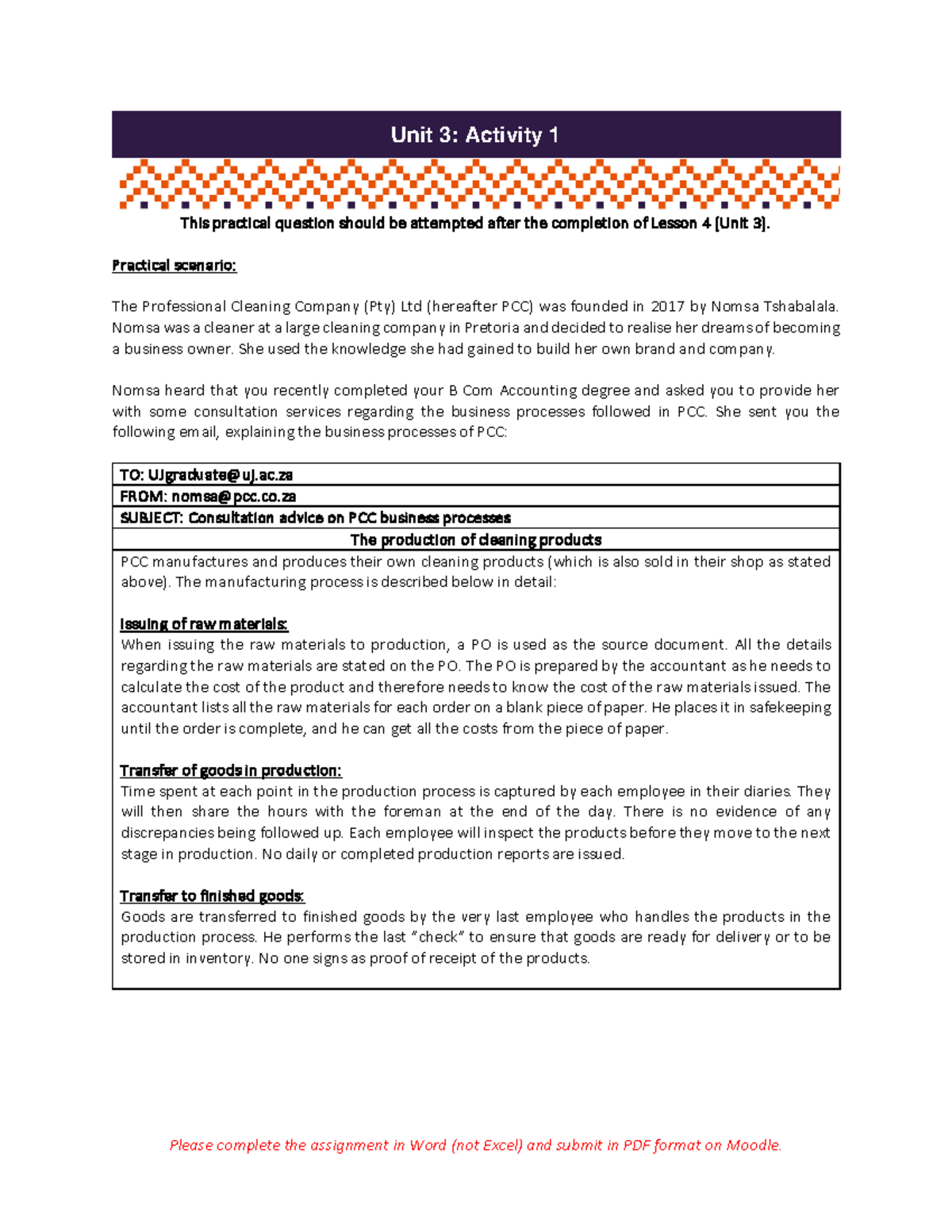 Unit 3 Activity 1 Question 2025 - Please complete the assignment in ...