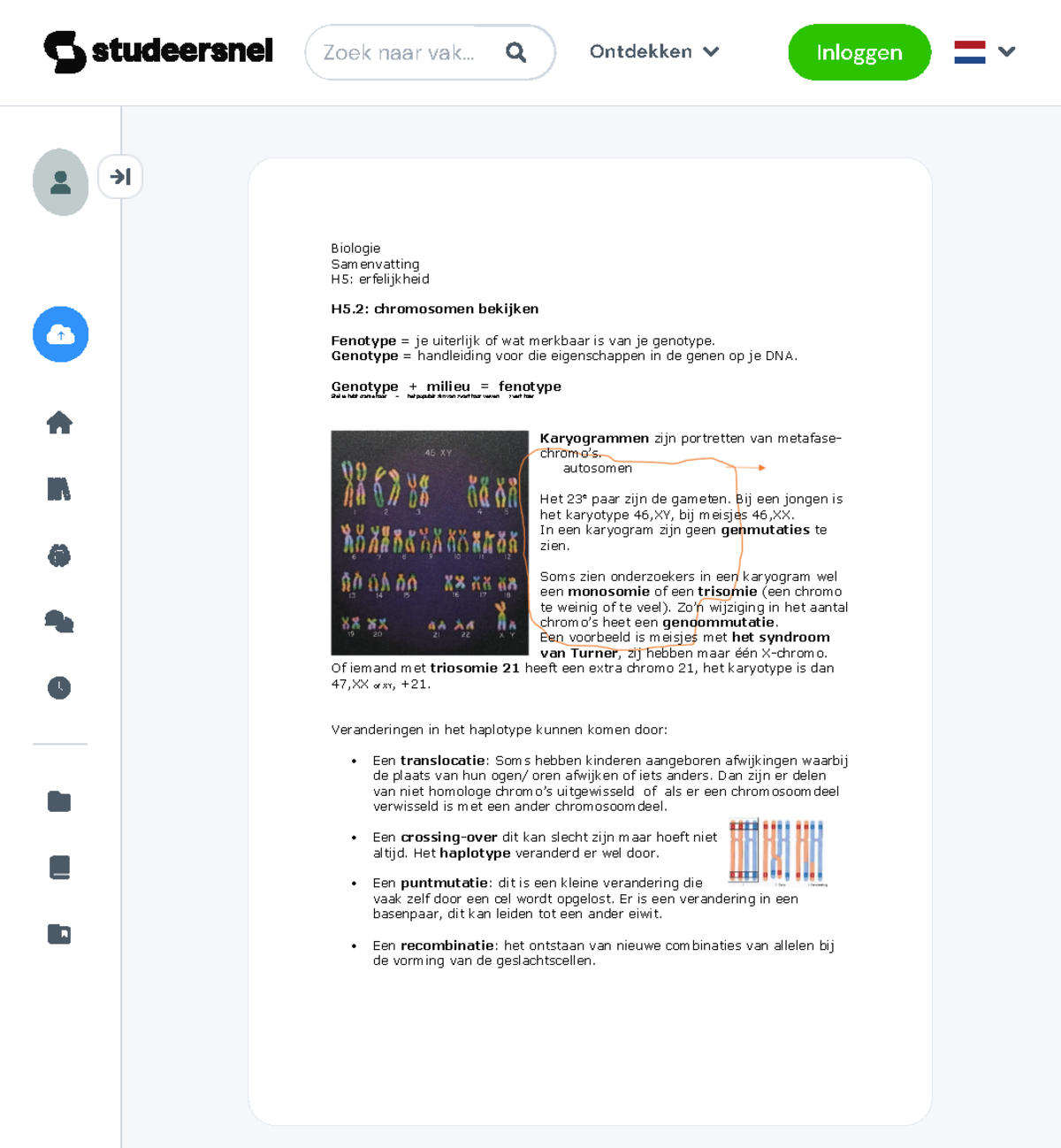 Biologie Samenvatting H5: Erfelijkheid en Chromosomen - Studeersnel ...