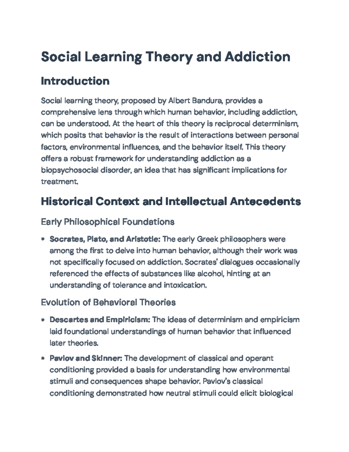 Social Learning Theory and Addiction: A Comprehensive Framework ...