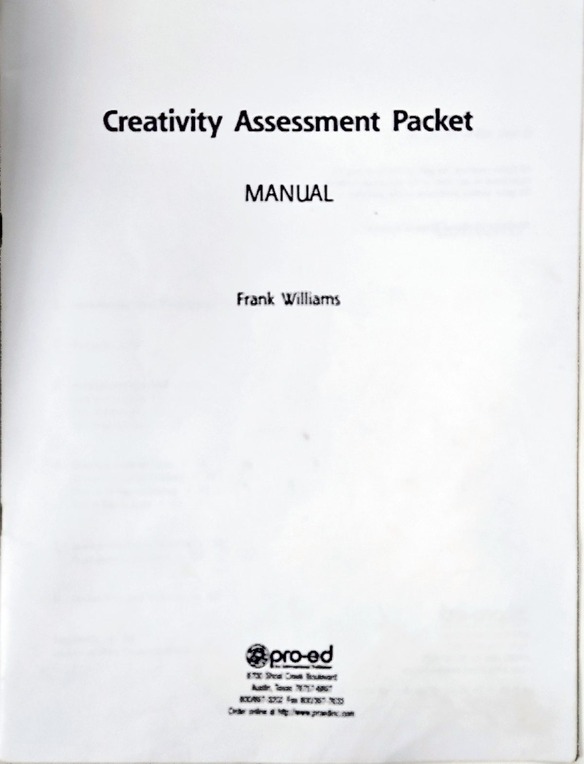 CAP Manual - Creativity Assessment Packet Overview and Instructions ...