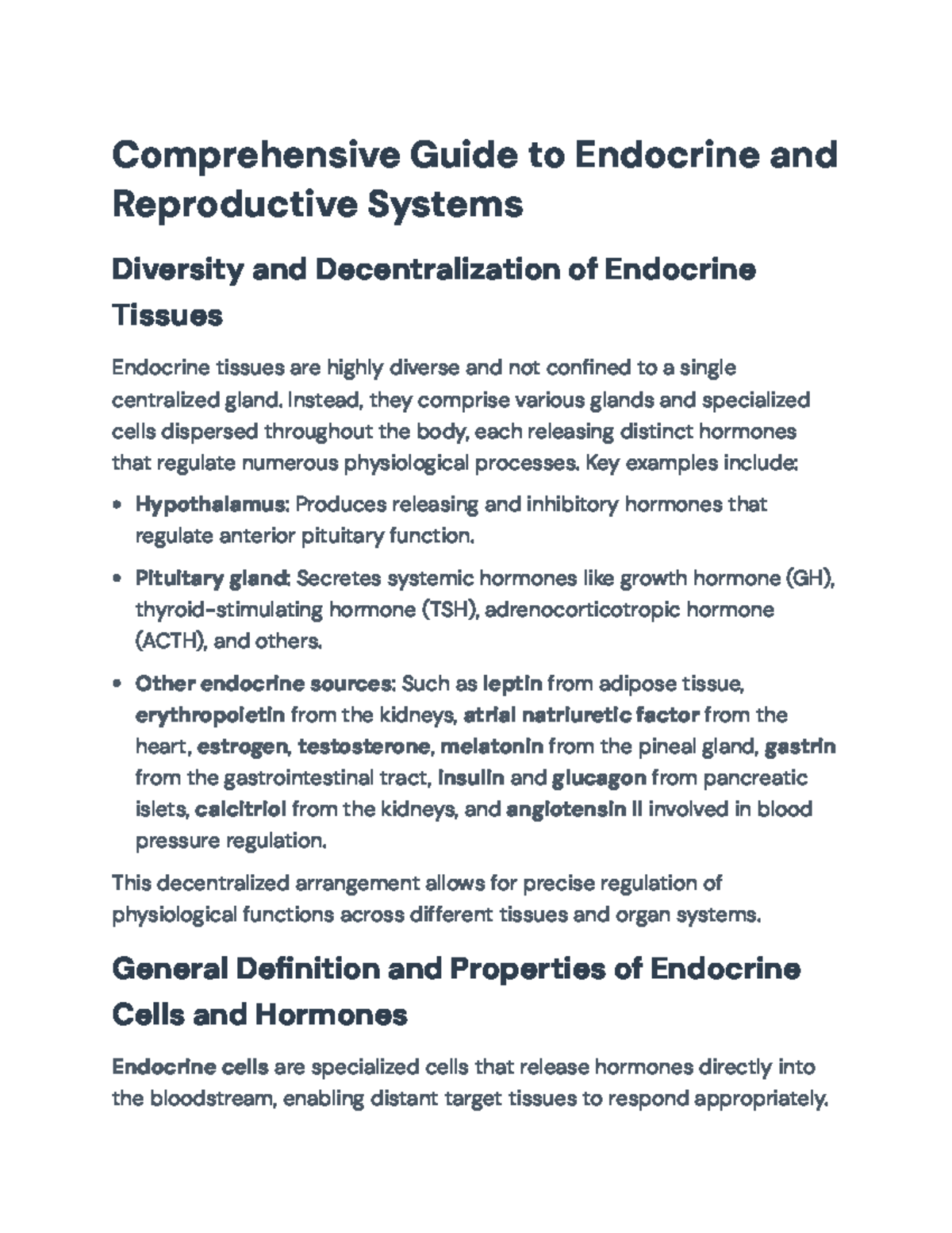Comprehensive Study of Endocrine & Reproductive Systems (BIO 330) - Studocu
