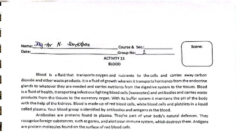 Biochemistry Lab I: Activity 13 - Blood Coagulation & Typing - Studocu