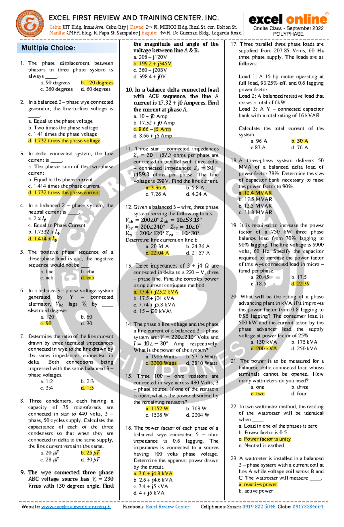EXCEL 3-Phase System Review & Training Notes - Studocu