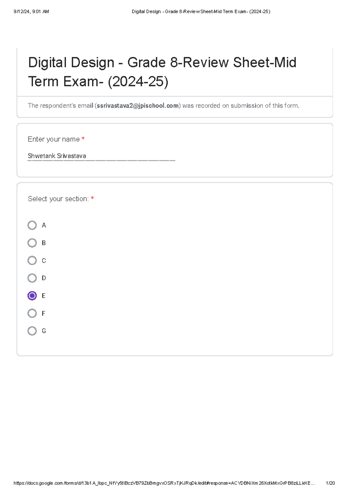 Java coding test - Shwetank Srivastava A B C D E F G Digital Design ...