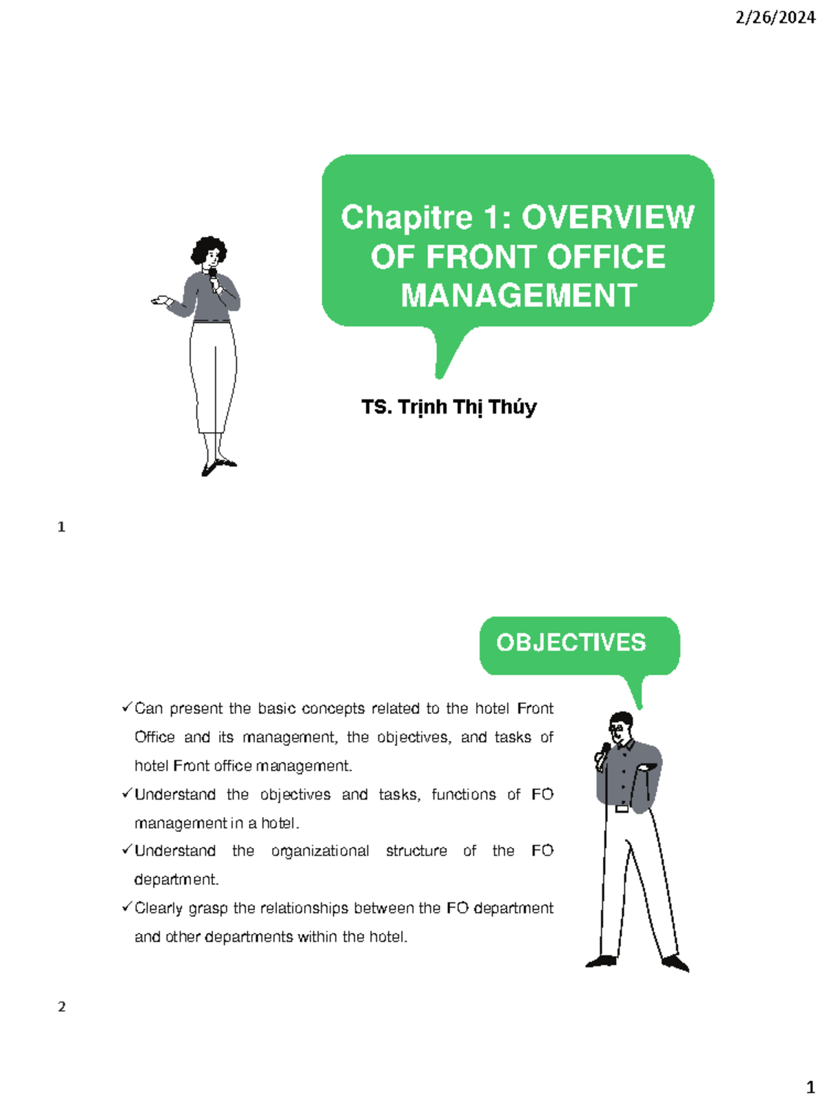 Chapter 1 Overview of FO management - Chapitre 1: OVERVIEW OF FRONT ...