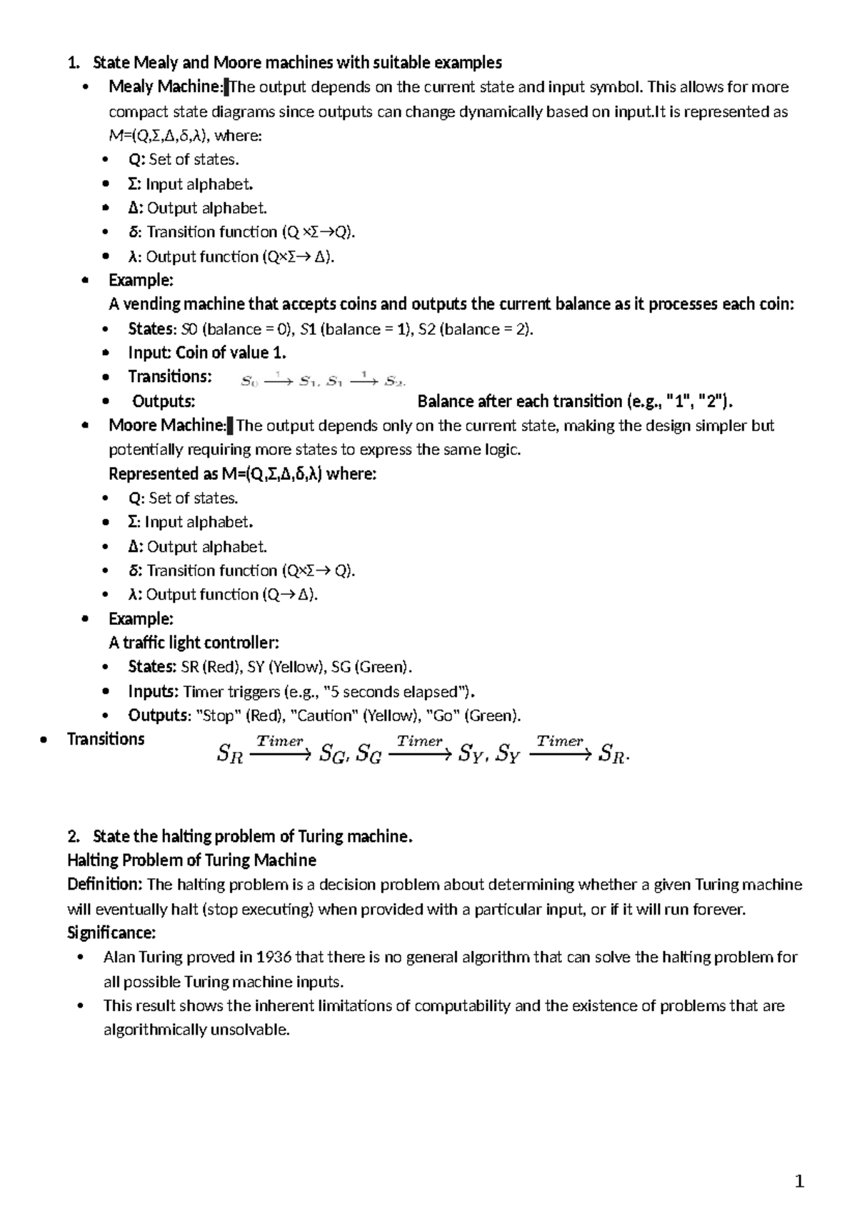 State Mealy and Moore Machines: Key Differences & Examples - Studocu
