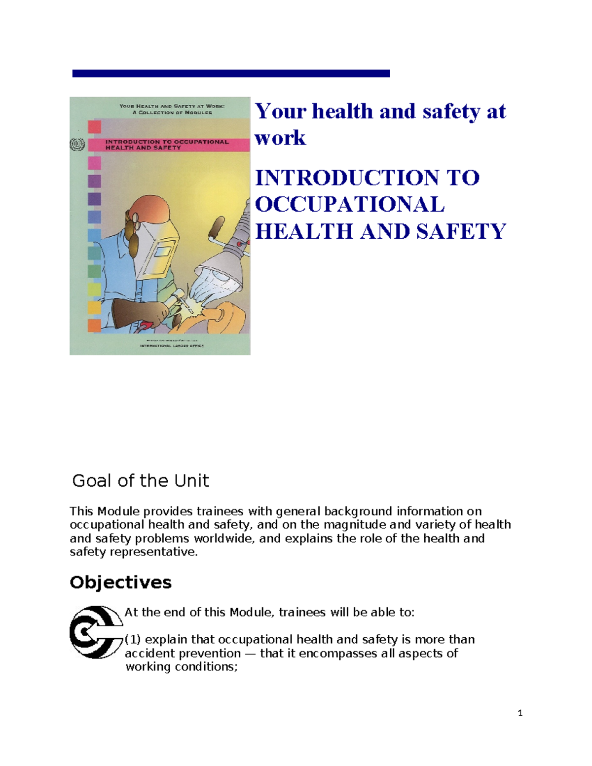 Part 1 Occupational Health & Safety: Comprehensive Study Notes - Studocu
