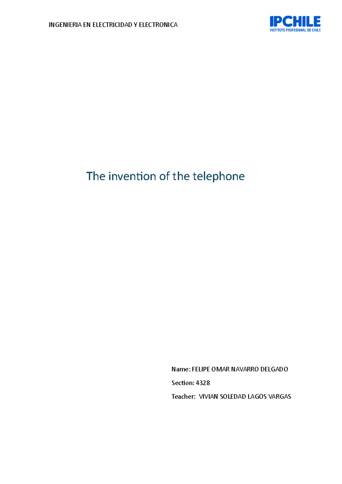 Evaluación 2: La Invención del Teléfono en Ingeniería 4328 - Studocu