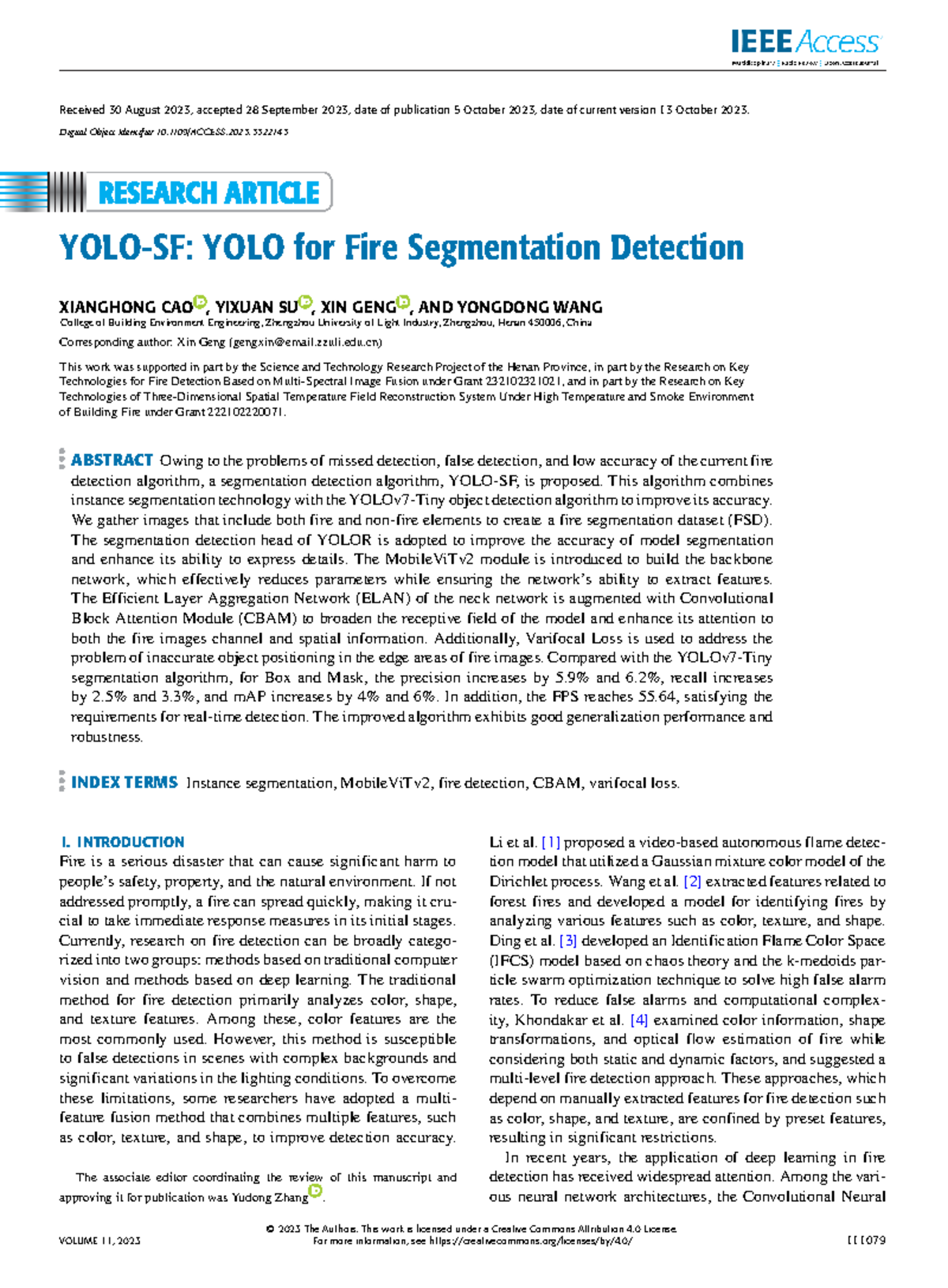 YOLO-SF: Enhanced Fire Segmentation Detection Using YOLO Algorithm 2023 ...
