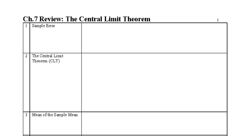 Ch.7 Review: Central Limit Theorem & Normal Distribution Techniques ...