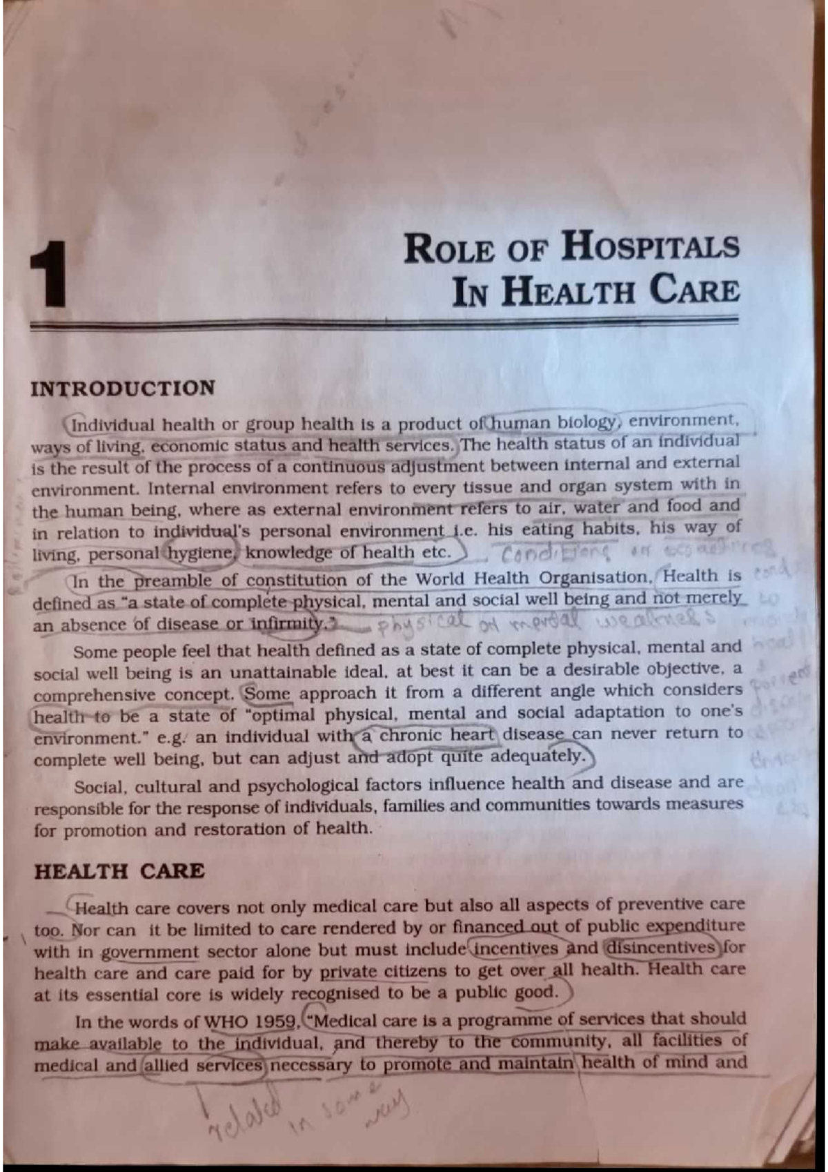 Role of hospitals in health care - Health Law - Studocu