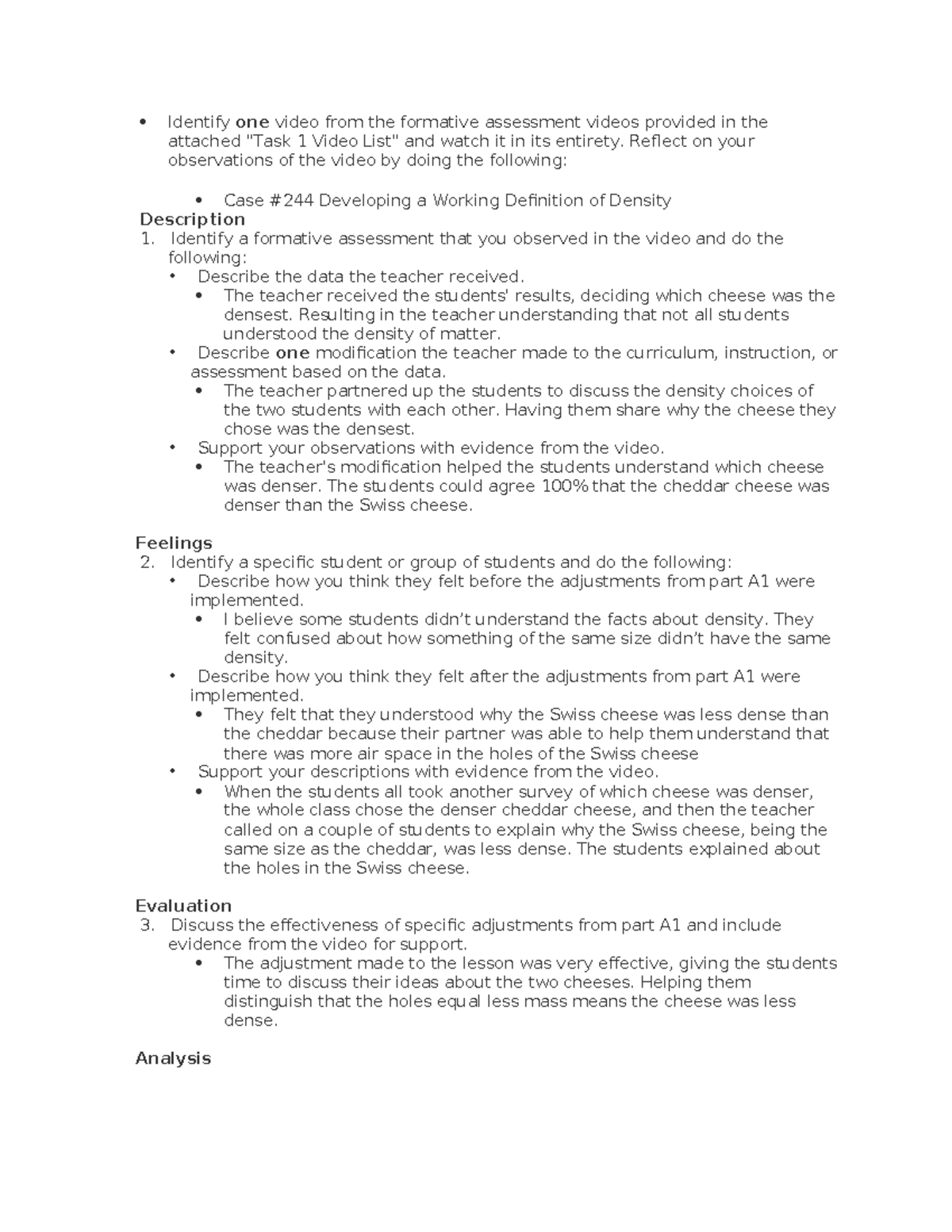 DGM3 Task 1 - lecture - Identify one video from the formative assessment videos provided in the ...