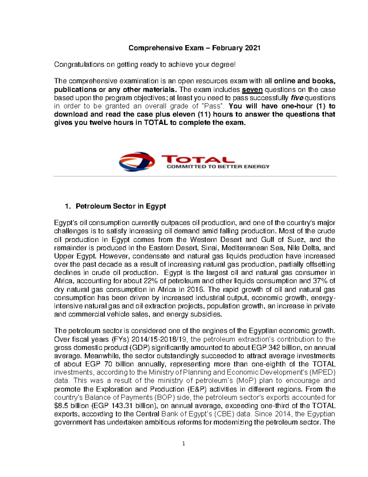 Total exam - AAAA - Comprehensive Exam – February 2021 Congratulations ...