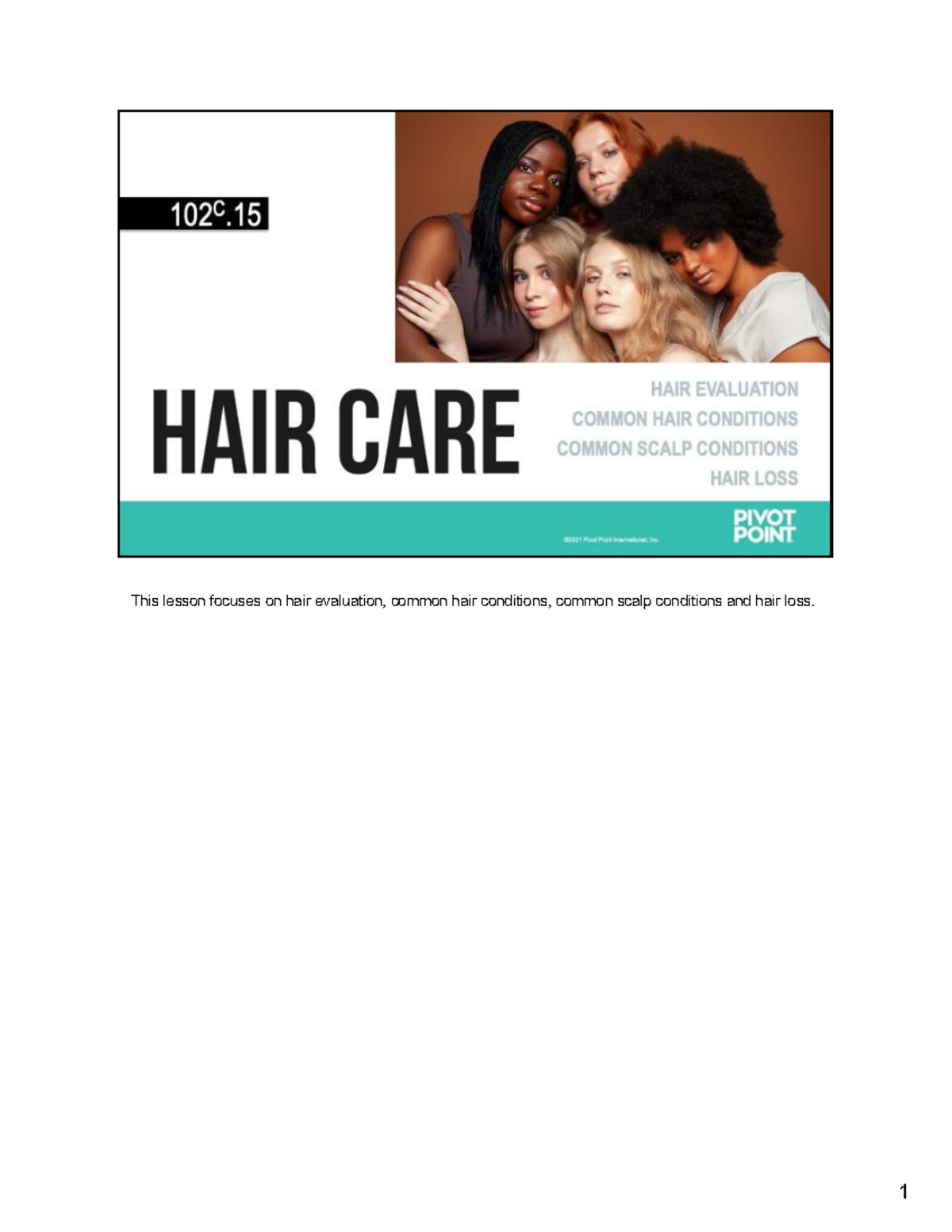Hair Evaluation & Common Conditions for Beauty Pros: An Overview - Studocu