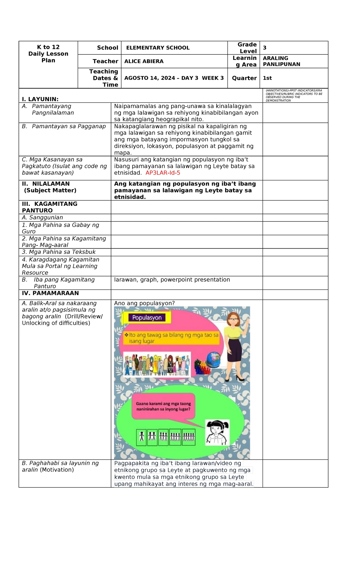 Araling Panlipunan 3 - Q1W2D2 Lesson Plan on Region 8 Overview - Studocu