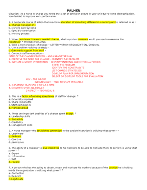 NLE BOARD EXAM COMPILATION - NURSING PRACTICE I A nurse calls the ...