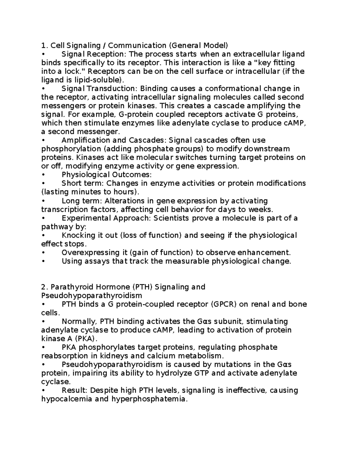 1 - Lecture Notes on Cell Signaling Mechanisms and Pathways - Studocu