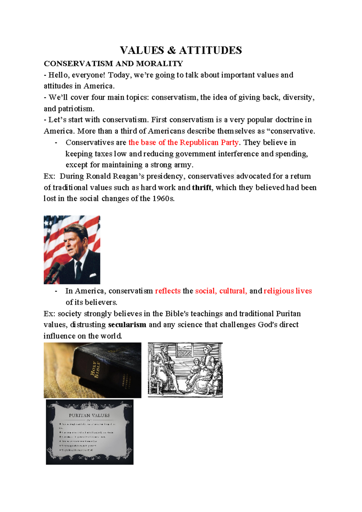 Values and attitudes ( Conservatism and morality to Patriotism )2 ...