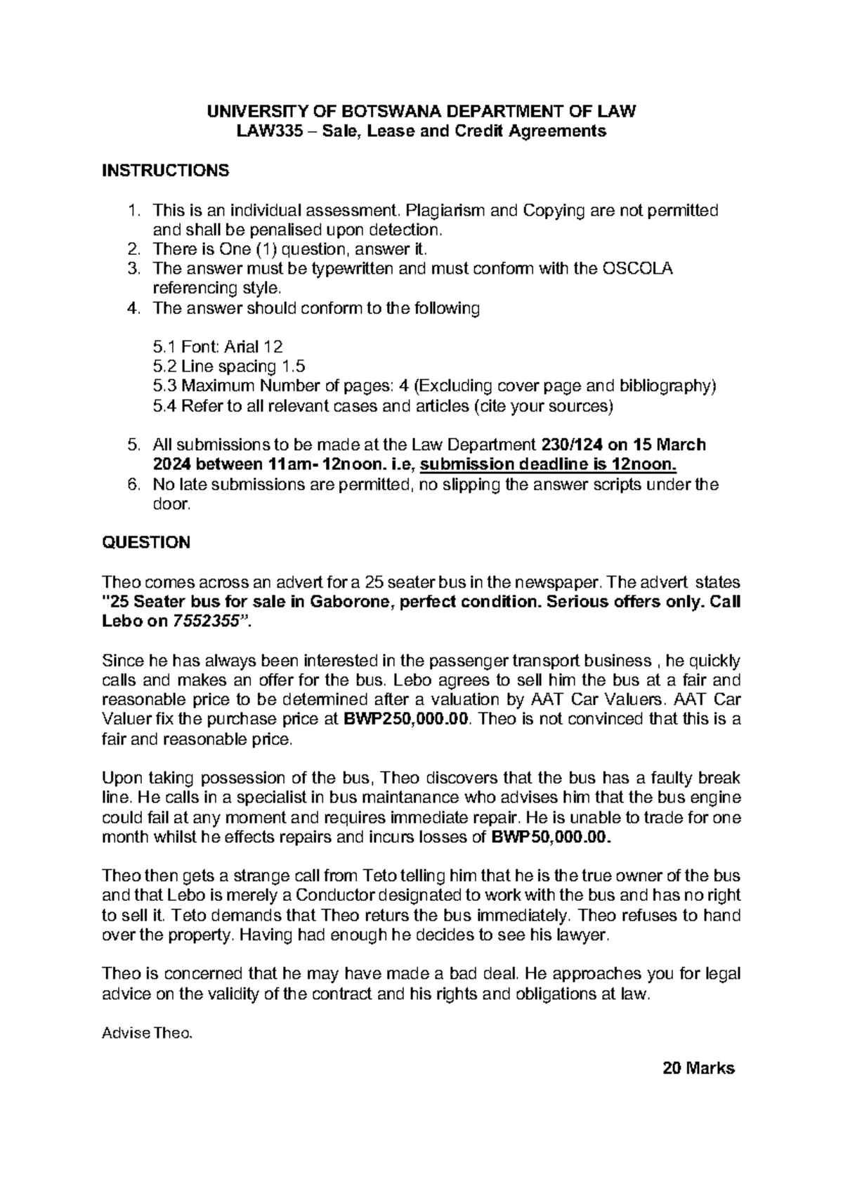 Botswana Penal Code updated version - CHAPTER 08: PENAL CODE ARRANGEMENT OF SECTIONS SECTION ...