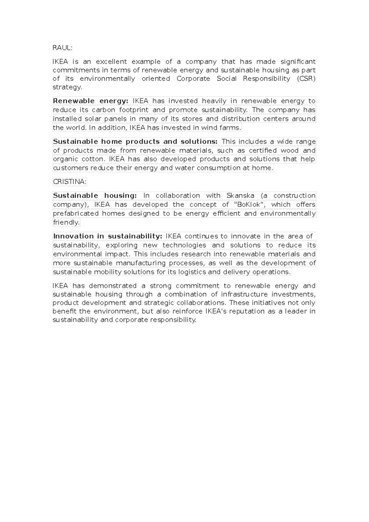 IKEA and Sustainability: A Commitment to CSR Strategies - Studocu