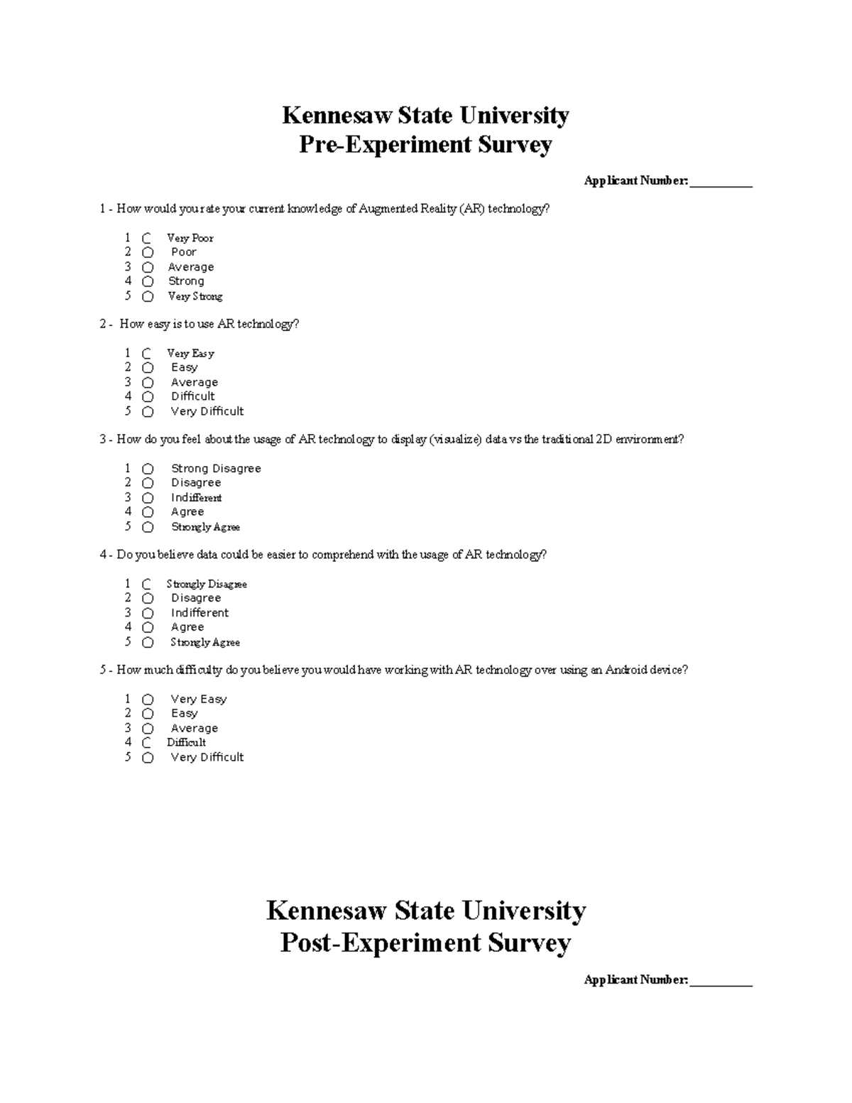 Sampel Survey 4 - notes - Kennesaw State University Pre-Experiment ...