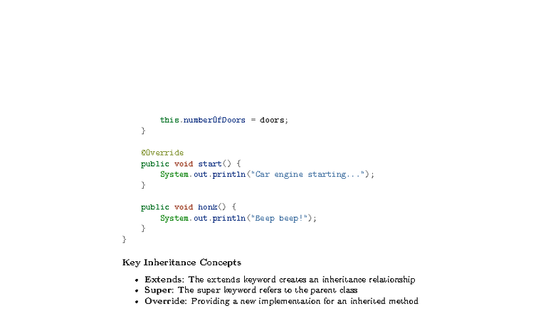 Java OOP Study Guide: Inheritance & Polymorphism Concepts - Studocu