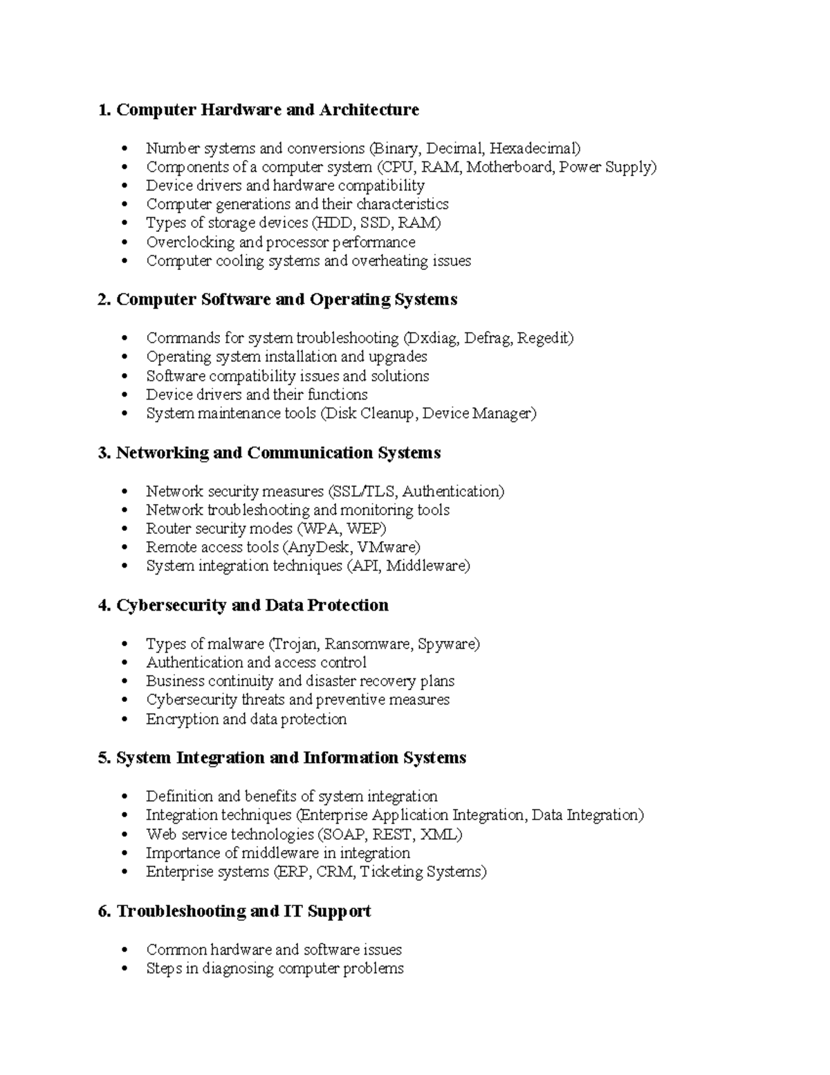ISSI 101: Topics and Quiz on Computer Hardware, Software, and Safety ...