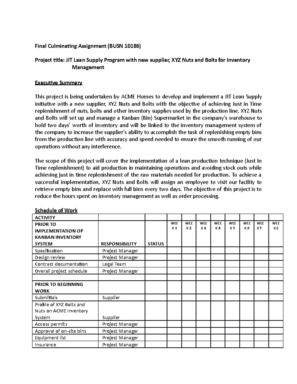 Final Culminating Assessment - ACME Homes (1) semester 1 - Final ...